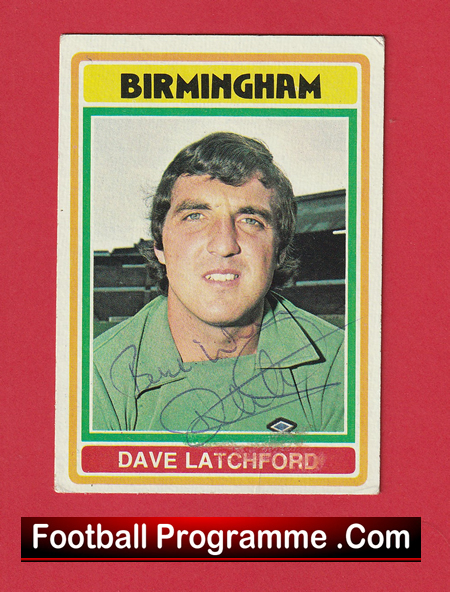 Birmingham City Dave Latchford Signed Football Card 1970s Birmingham ...