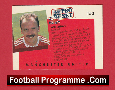 Manchester United Mike Phelan Signed Autograph Man Utd Football Card ...