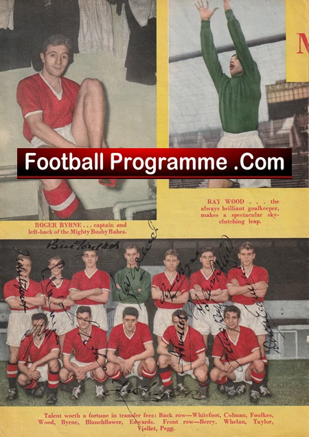 Manchester United Busby Babes 1957 – Fully Signed Autographed + Duncan ...